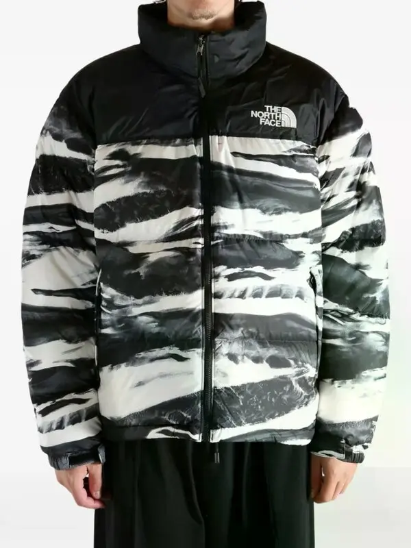 The North Face Wave-print Puffer Jacket
