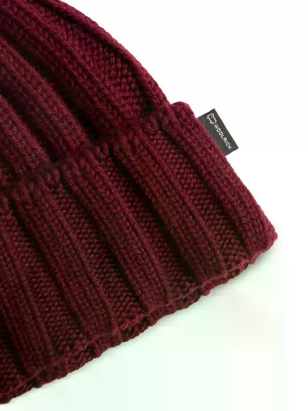 Woolrich Ribbed Pom-pom Beanie - Red