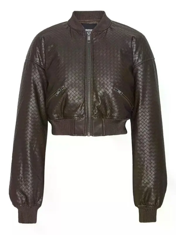 ROTATE BY BIRGER CHRISTENSEN Cropped Puffer Bomber Jacket