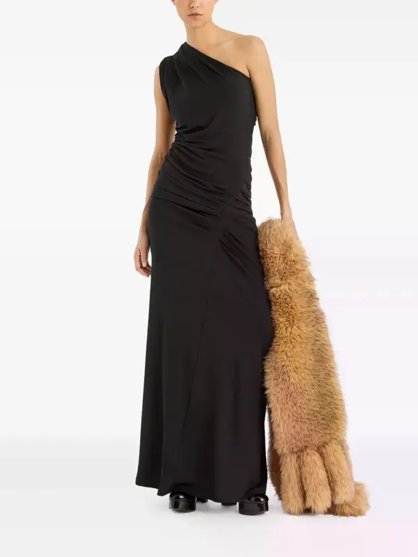 ROTATE BY BIRGER CHRISTENSEN Draped One-shoulder Maxi Dress
