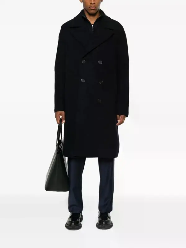 Harris Wharf London Double-breasted Wool Coat - Blue