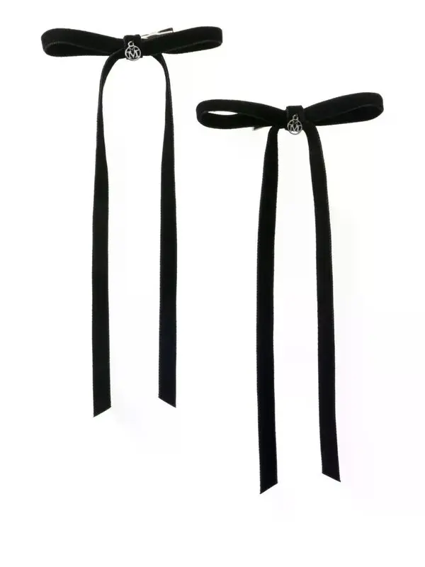 MAISON MICHEL Ella Bow-ribbon Hair Clips - Black