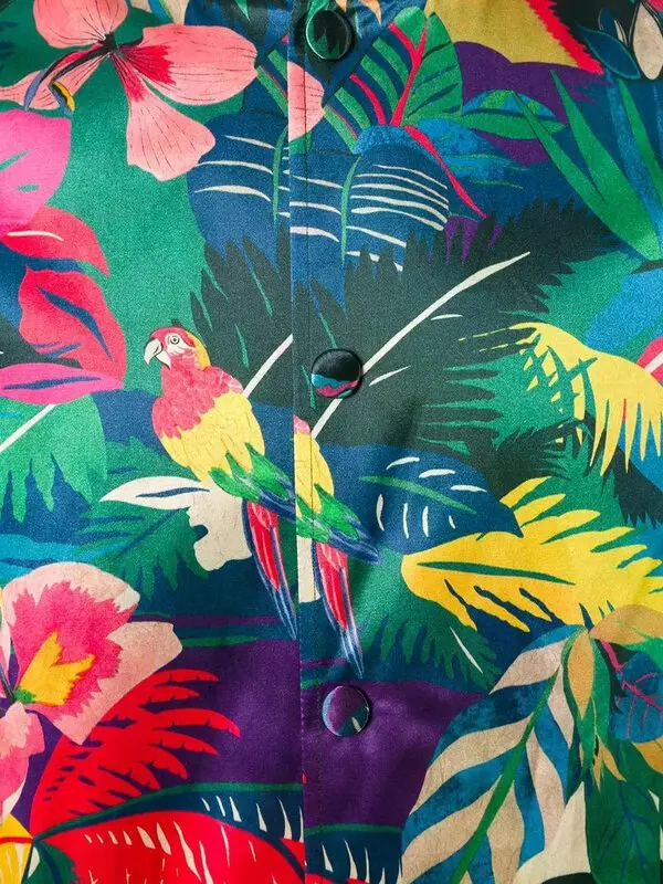Valentino Garavani Tropical Print Bomber Jacket - Black