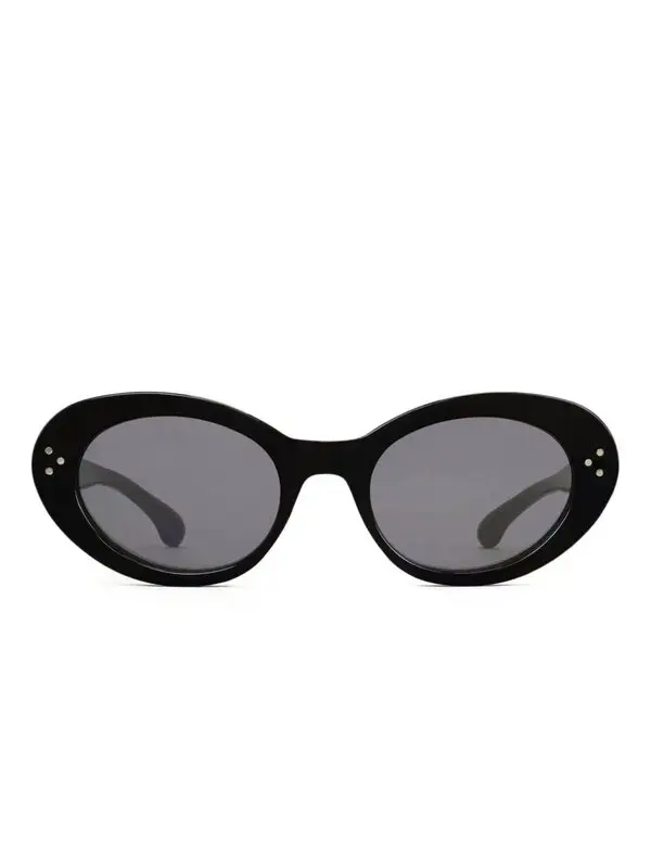 SPORTY & RICH Oval Frame Sunglasses - Black