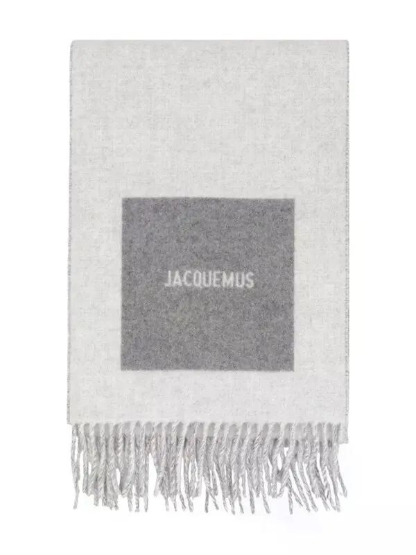 Jacquemus Panelled Fringed Scarf - Grey
