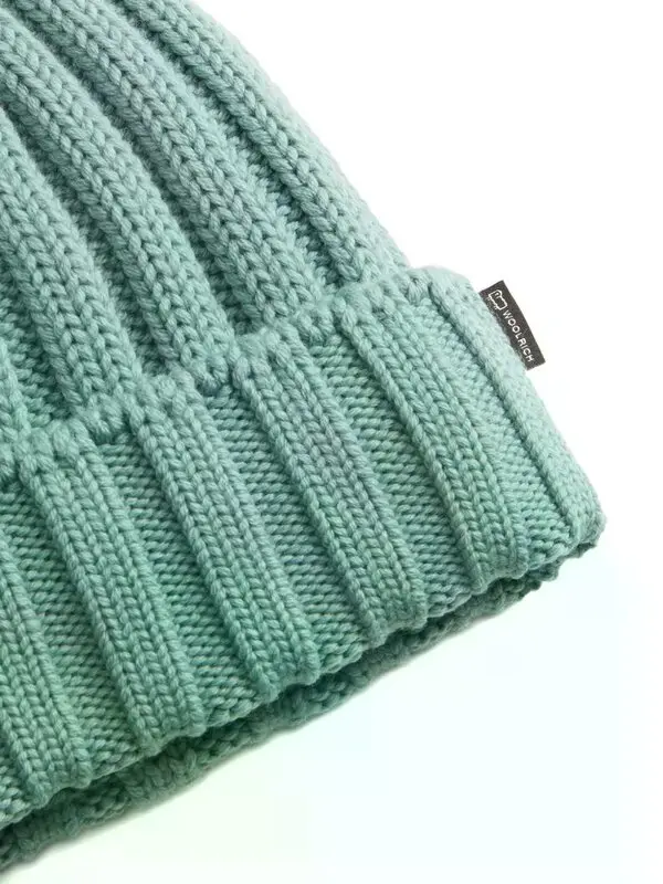 Woolrich Ribbed Knit Beanie - Blue