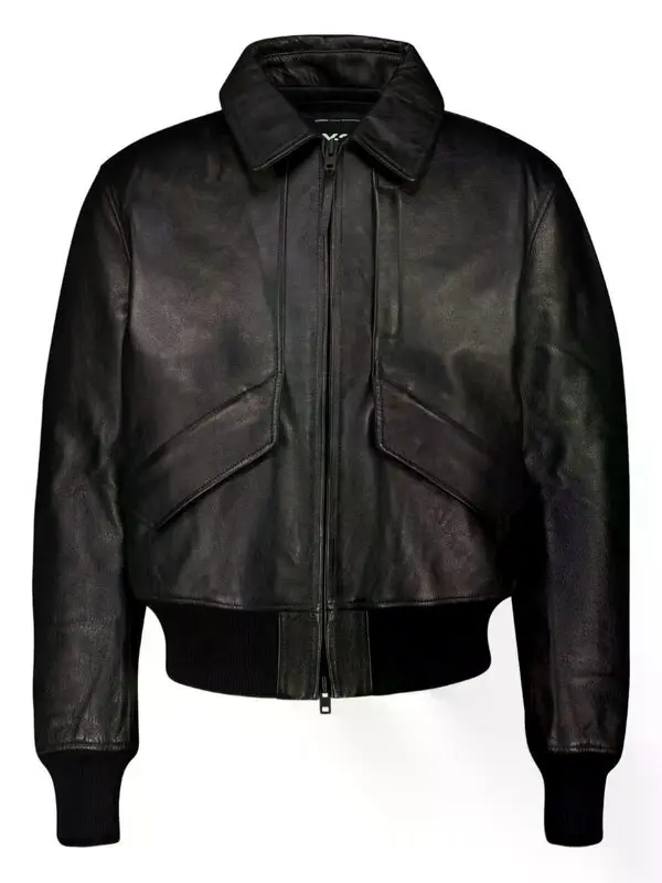 Y3 Zipped-front Leather Jacket