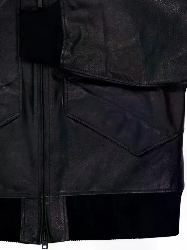 Y3 Zipped-front Leather Jacket