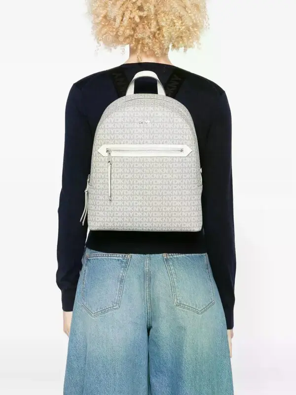 Dkny Logo-plaque Backpack - Grey