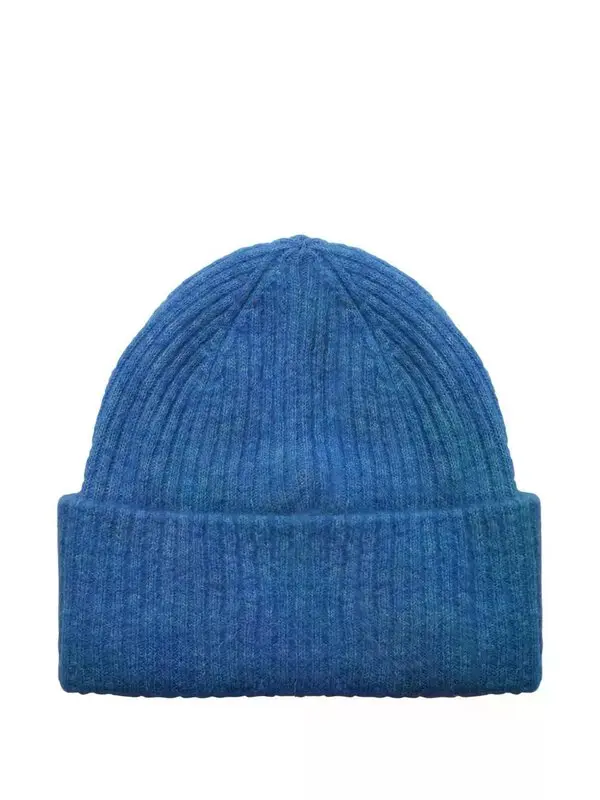 SELECTED Ribbed Beanie - Blue