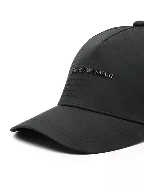 Emporio Armani Logo-plaque Baseball Cap - Black