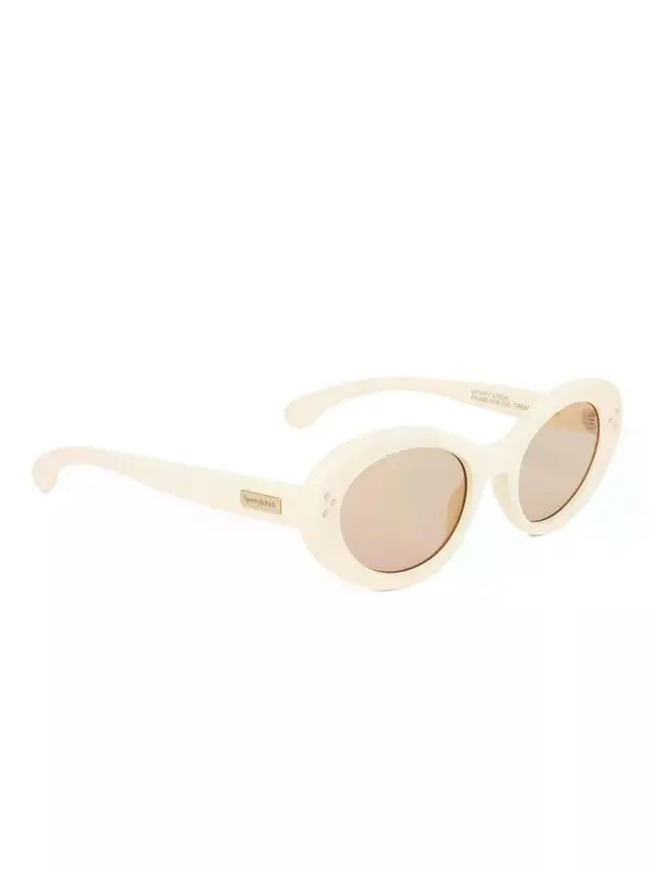 SPORTY & RICH Oval Frame Logo Plaque Sunglasses