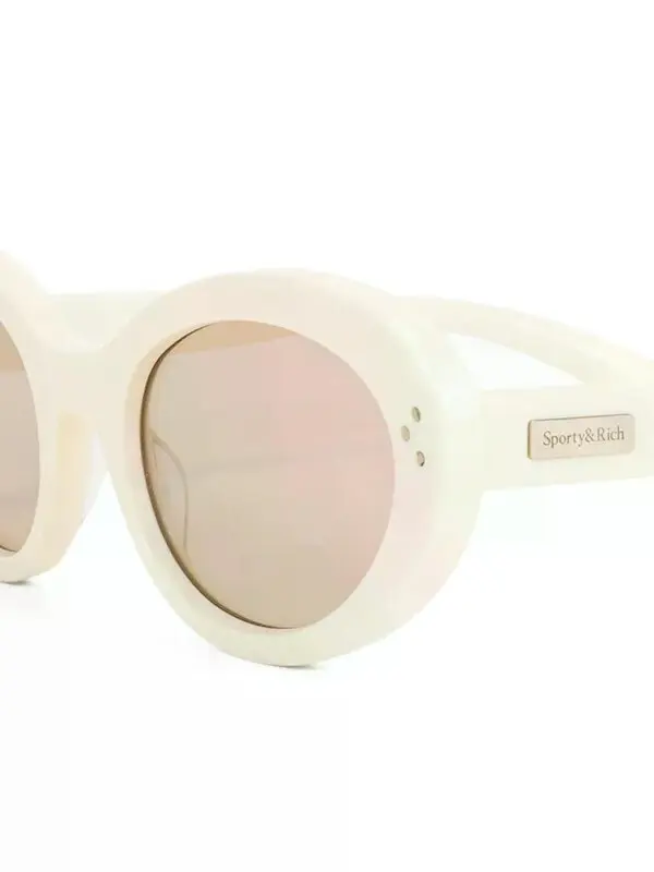 SPORTY & RICH Oval Frame Logo Plaque Sunglasses