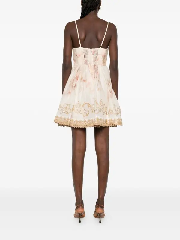 Zimmermann Hypnotic Linen And Silk Mini Dress