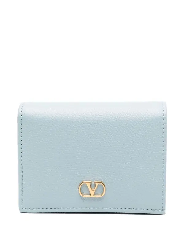 Valentino Garavani Vlogo Leather Wallet - Clear Blue