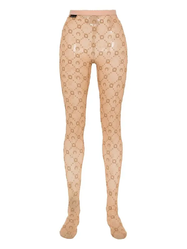 MARINE SERRE Monogram Tights - Camel