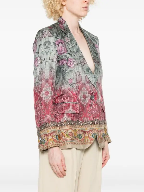 PIERRE-LOUIS MASCIA Silk Single-breasted Jacket - Multicolour