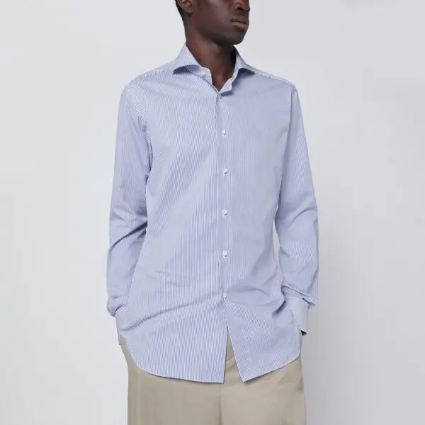 XACUS White Striped Travel Shirt