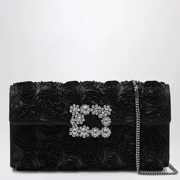 ROGER VIVIER Flower Clutch With Jeweled Buckle