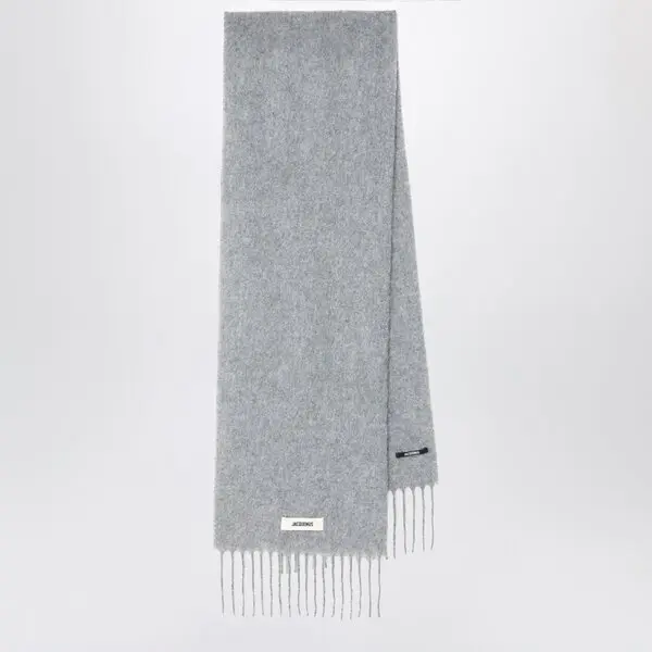 Jacquemus Scarf In Alpaca And Mohair - Grey