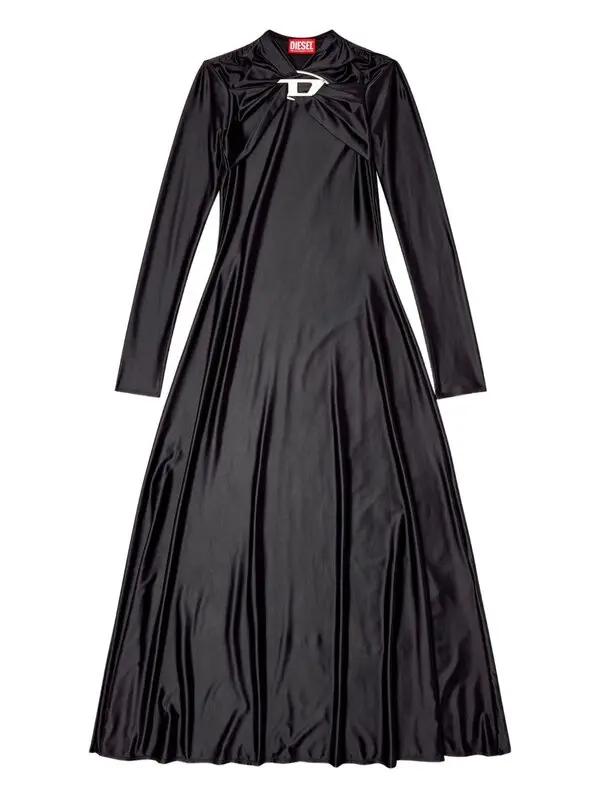 diesel maxi dress Women's Long devor dress in tulle and jersey | Red