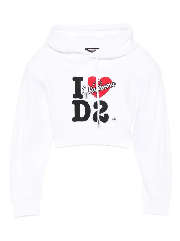 Dsquared2 Cotton Logo Hoodie - White