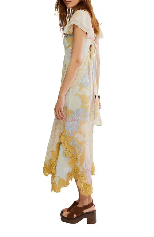 Free People Bali Aurora Flutter Sleeve Midi Dress In Soft Combo - 60% Off |  Editorialist