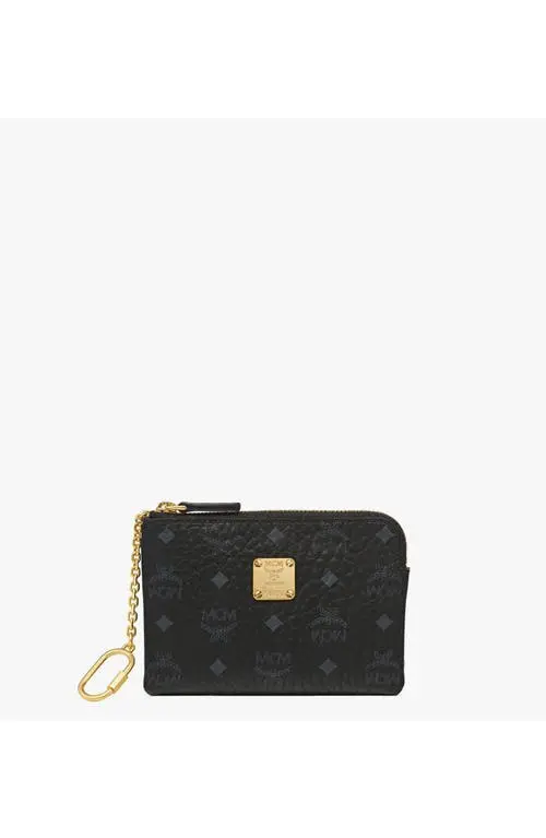 Mcm Aren Card Pouch In Visetos - Black