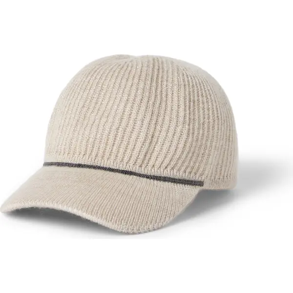 Brunello Cucinelli Sparkling Baseball Cap With Monili - Cool Beige