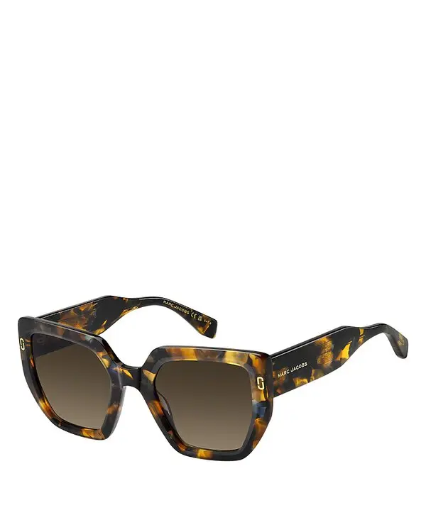 Marc Jacobs Square Sunglasses, 52mm - Brown Green Havana
