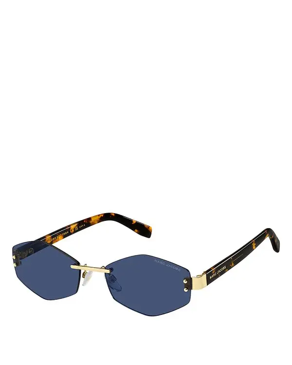 Marc Jacobs Geometrical Sunglasses, 57mm - Gold Blue