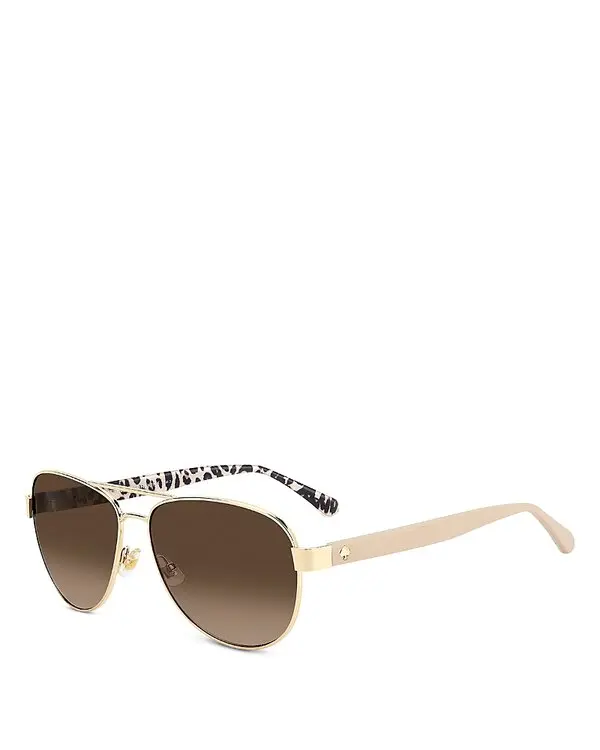 Kate Spade New York Polina Aviator Sunglasses - Gold Beige
