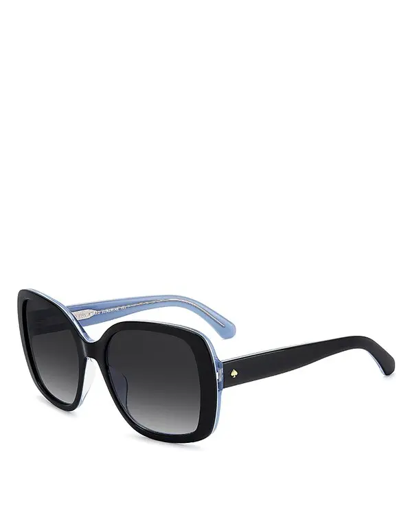 Kate Spade New York Wenona Square Sunglasses, 57mm - Black Blue