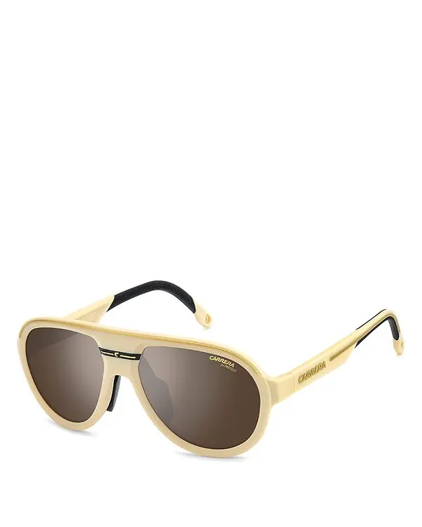 Carrera Eyewear 57mm Sport Pilot Sunglasses - Matte Beige Gold