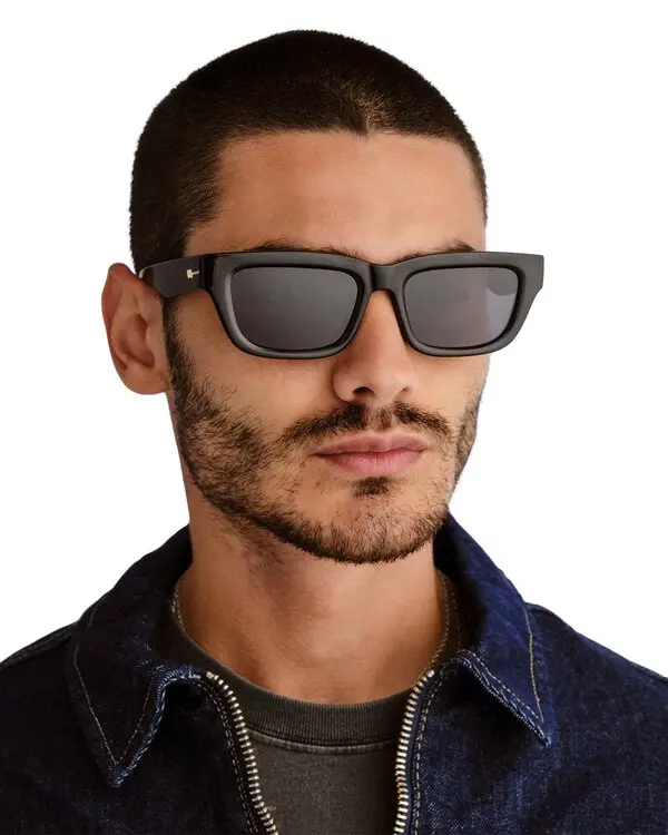 Le Specs Le Castle D Frame Sunglasses - Black