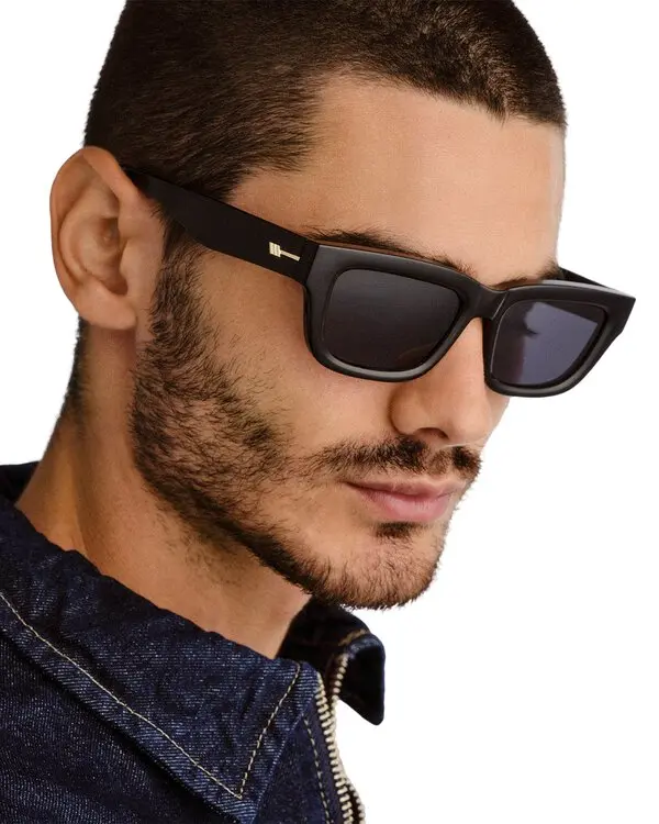 Le Specs Le Castle D Frame Sunglasses - Black