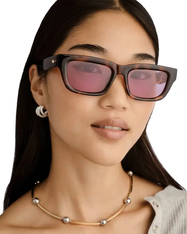 Le Specs Le Castle D Frame Sunglasses - Tortoise