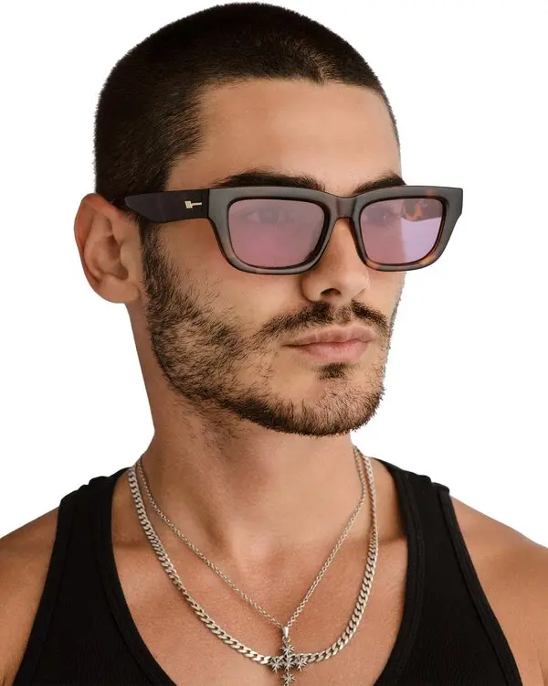 Le Specs Le Castle D Frame Sunglasses - Tortoise