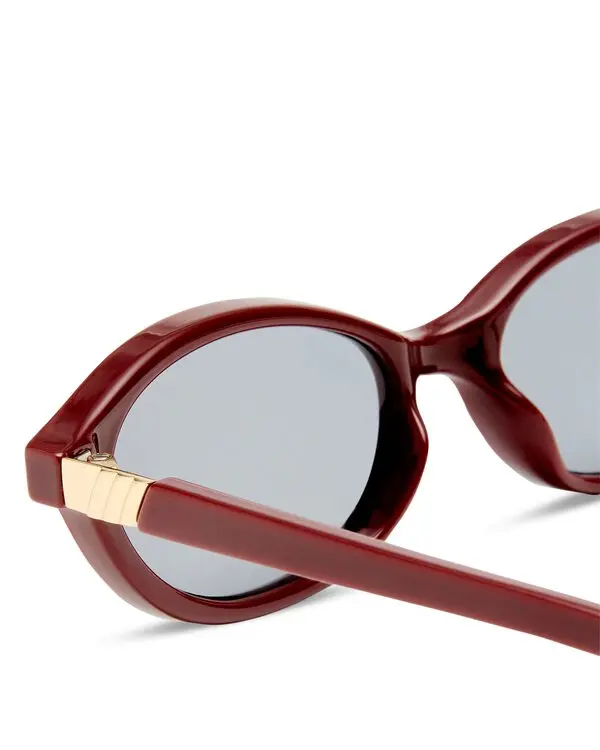 Le Specs Duskfall Oval Sunglasses - Burgundy