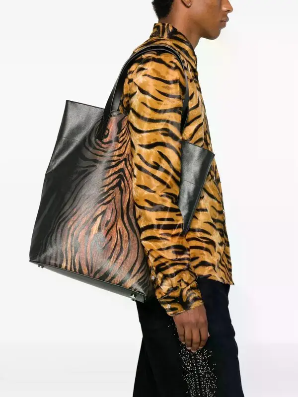 Jean Paul Gaultier Zebra-Print Tote - Black | Editorialist