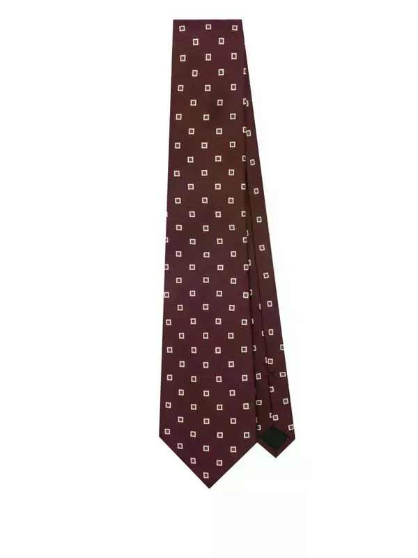 Saint Laurent Patterned Jacquard Neck Tie - Red