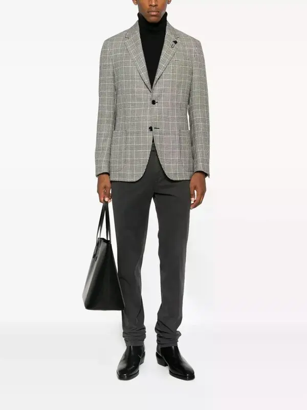 LARDINI Checked Two-button Blazer - Neutrals