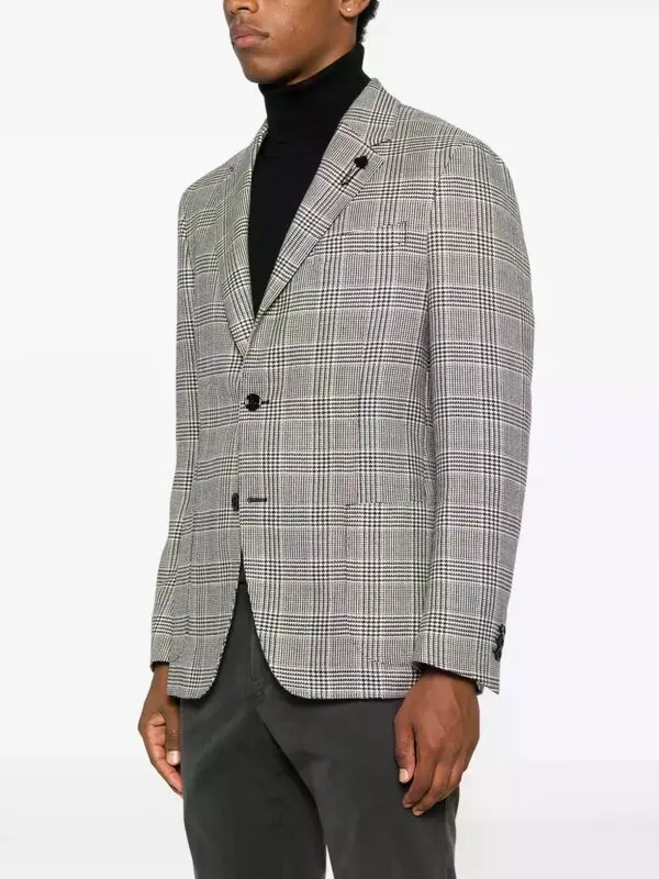 LARDINI Checked Two-button Blazer - Neutrals