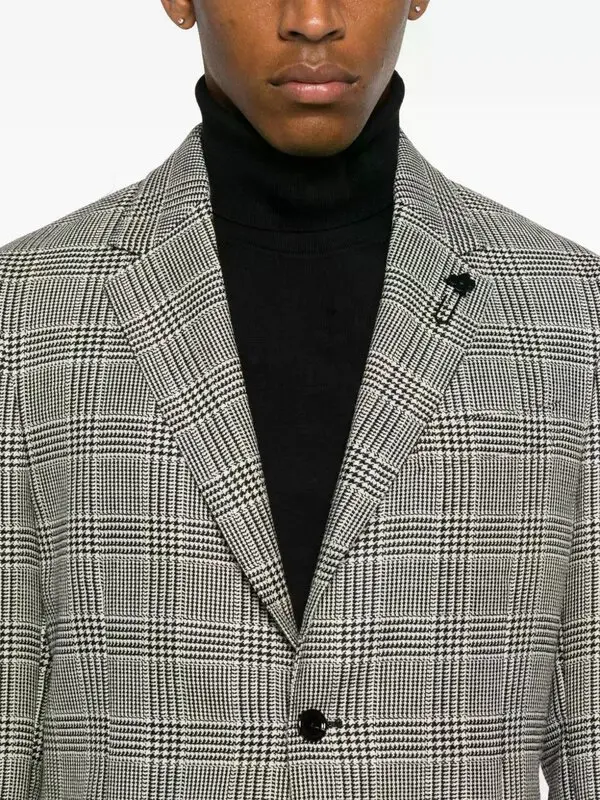LARDINI Checked Two-button Blazer - Neutrals