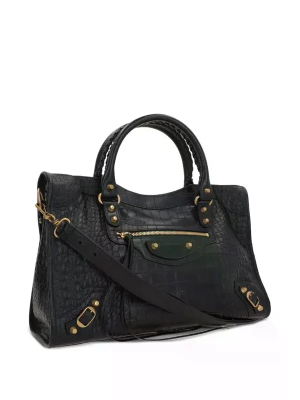 Balenciaga Medium Le City Crocodile-embossed Top-handle Tote