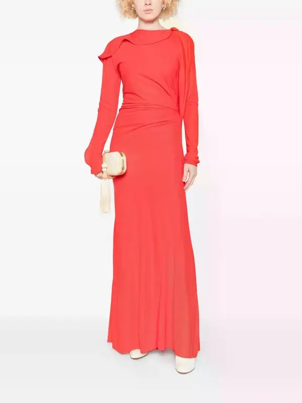 Victoria Beckham Draped Maxi Dress - Red