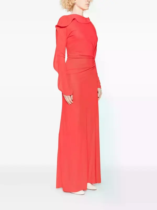 Victoria Beckham Draped Maxi Dress - Red