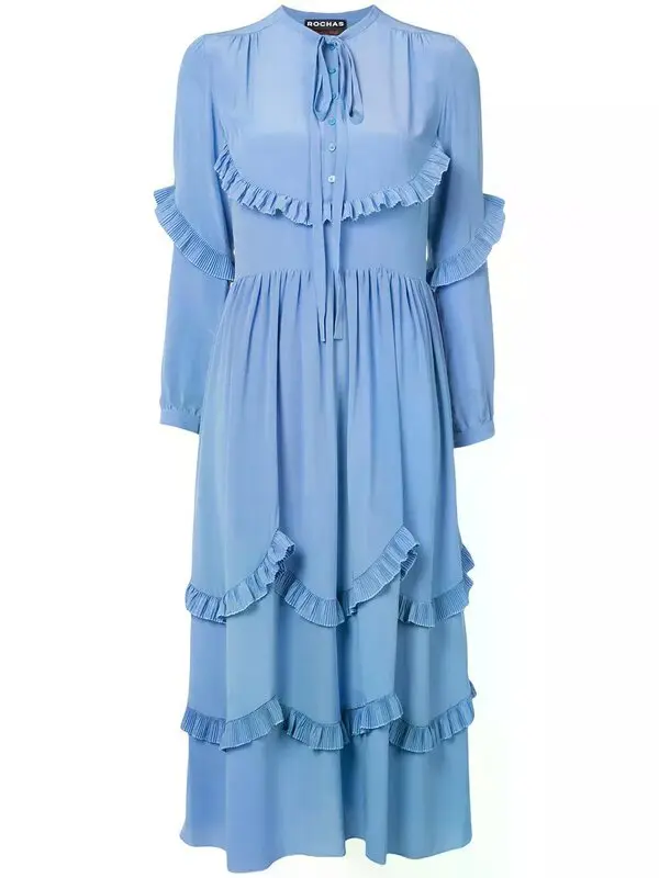 Rochas Ruffled Silk Dress