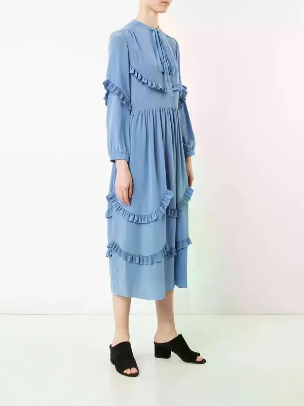 Rochas Ruffled Silk Dress