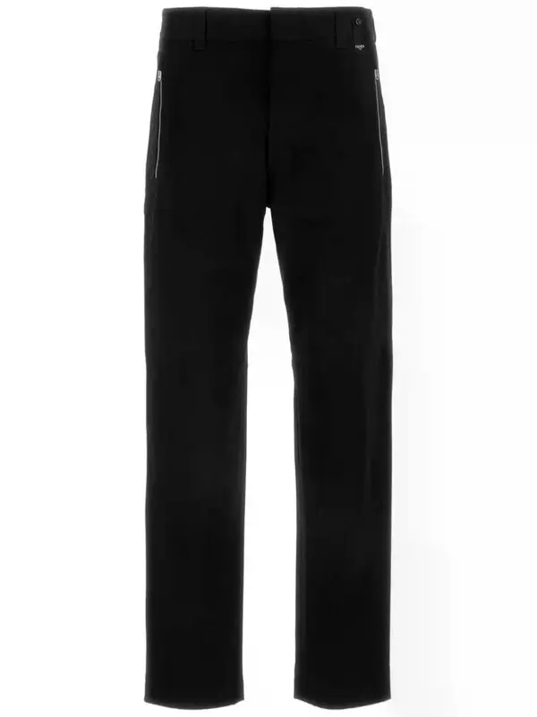 Fendi Zucca-panelled Straight-leg Trousers